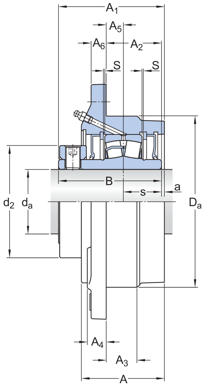 Roller bearing piloted flanged units, for inch shafts - FYRP-2