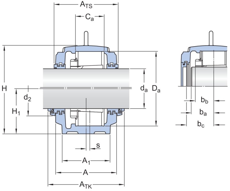 Split plummer block housings, large SNL series for bearings on an ...