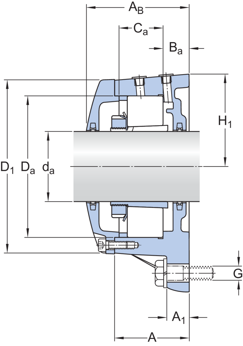 Flanged housings, FNL series for bearings on an adapter sleeve - FNL 520 B + 22220 K + H 320