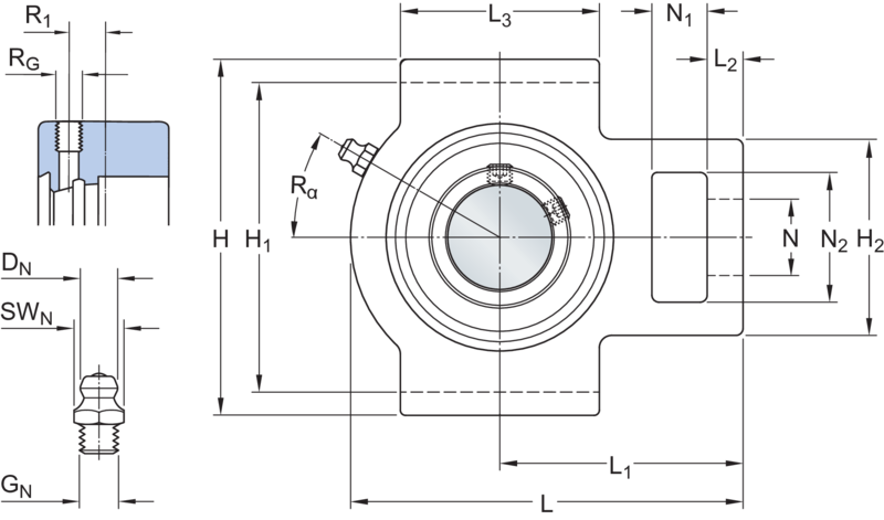 Ball bearing take-up units - UCT 205